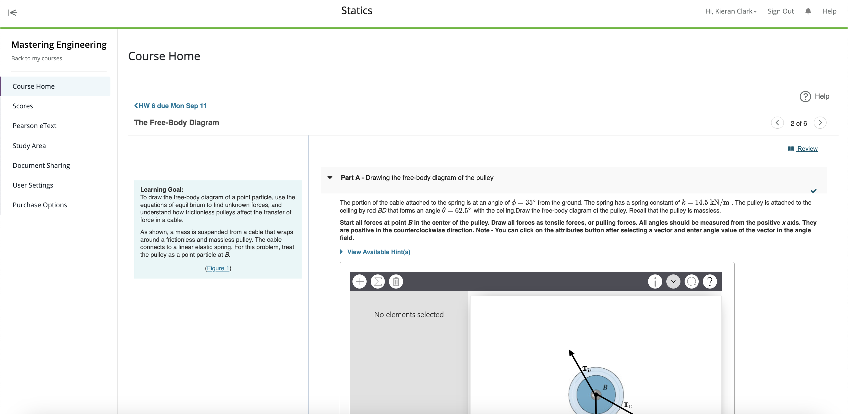 [Solved]: As shown, a mass is suspended from a cable that