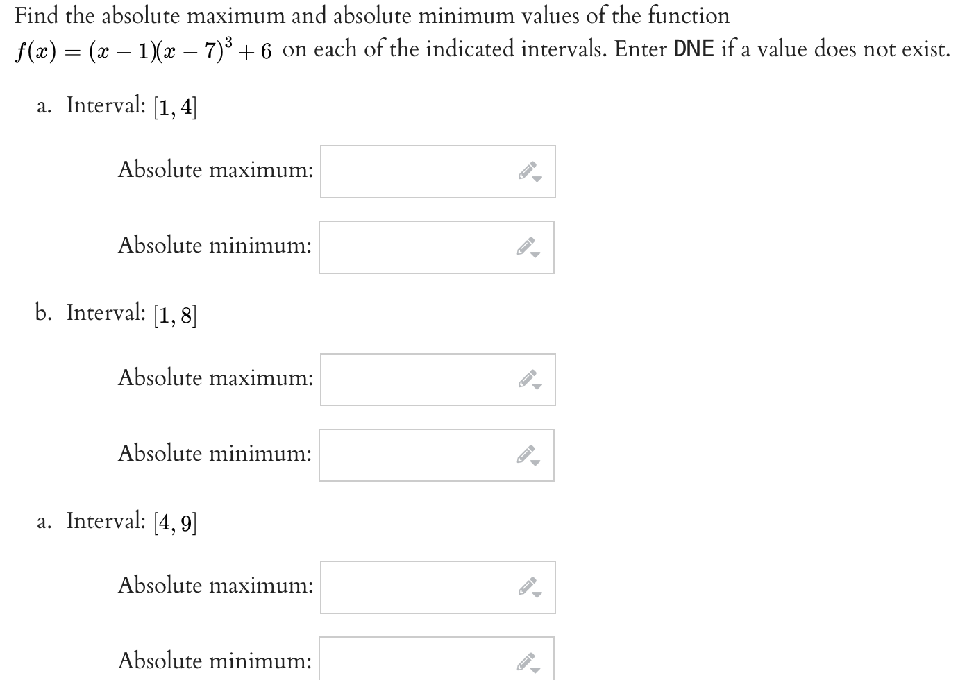 Solved Find the absolute maximum and absolute minimum values | Chegg.com