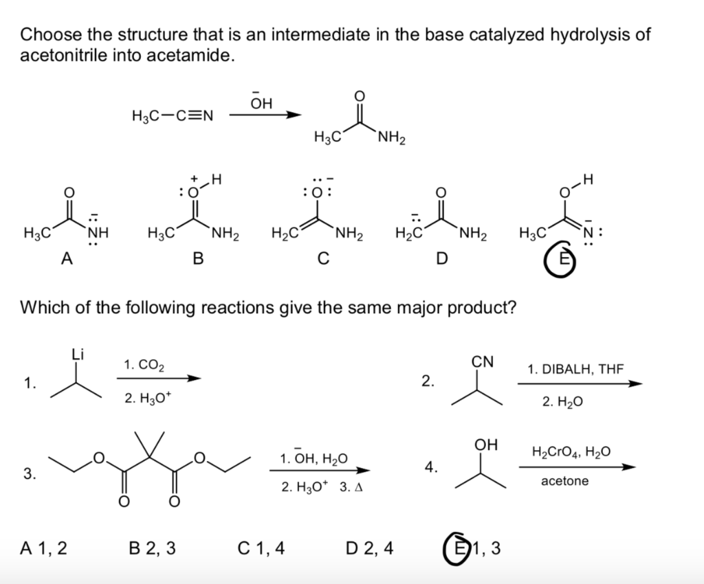 Solved Choose the structure that is an intermediate in the | Chegg.com