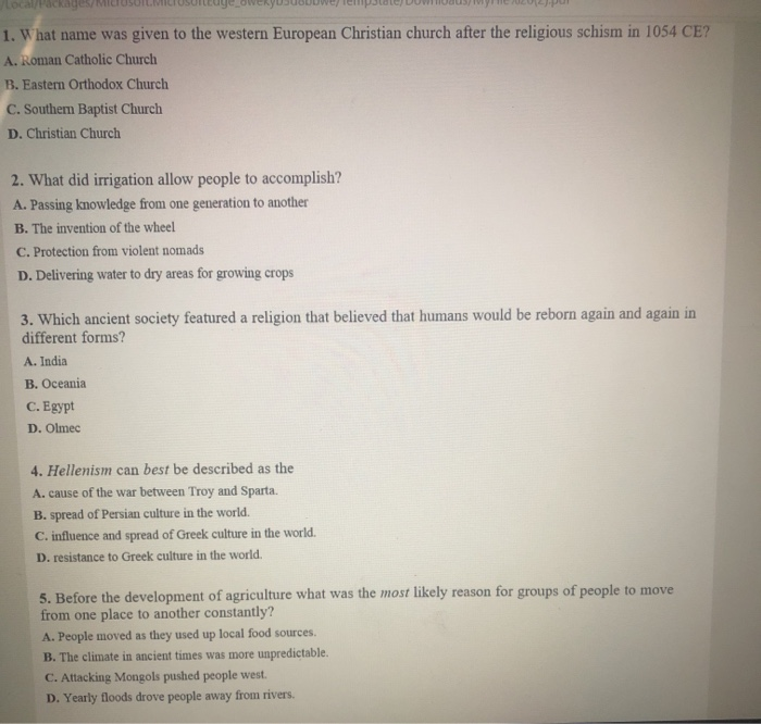 Solved /Local/Packages/M given to the western European | Chegg.com