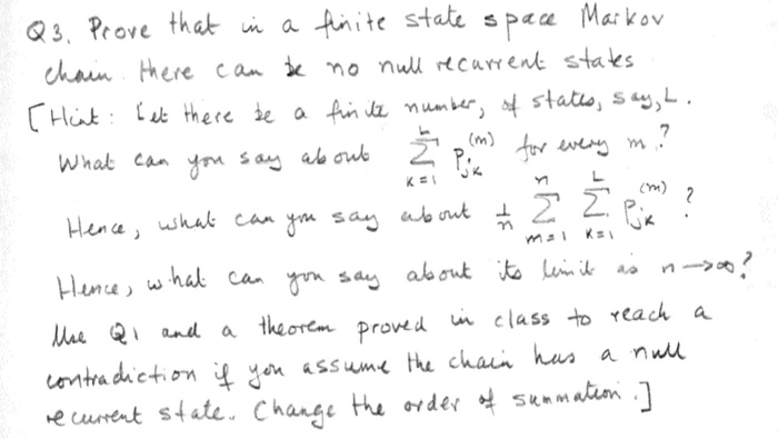 Solved Prove that in a finite state space Markov chain. | Chegg.com
