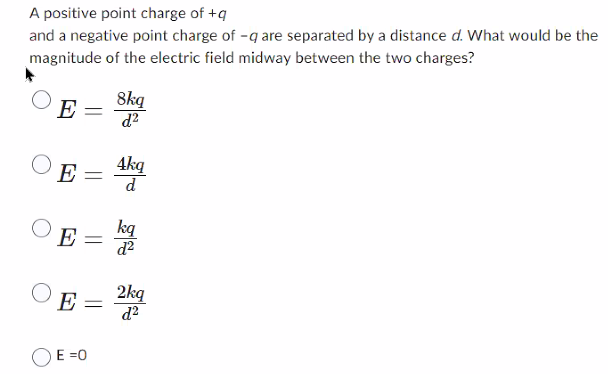 Solved A positive point charge of +qand a negative point | Chegg.com