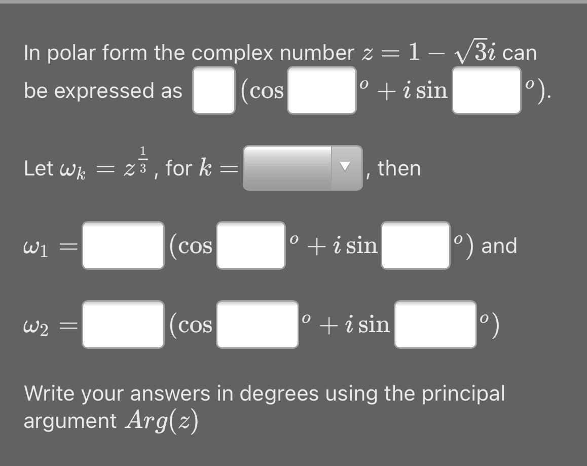 Solved In polar form the complex number z=1-3i can be | Chegg.com