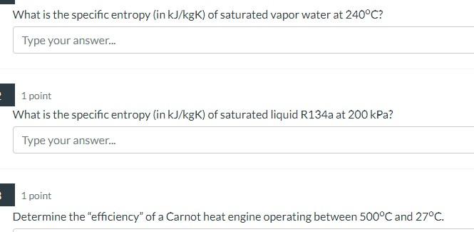 Solved What is the specific entropy (in kJ/kgK ) of | Chegg.com