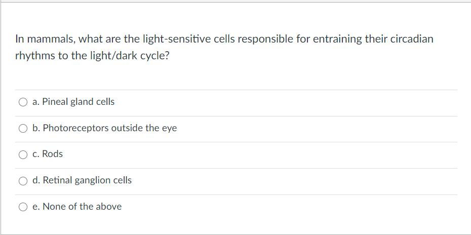 Solved In mammals, what are the light-sensitive cells | Chegg.com