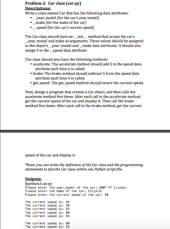 Solved Problem 1. Pet Class (pet.py) Descriptions: Write a | Chegg.com