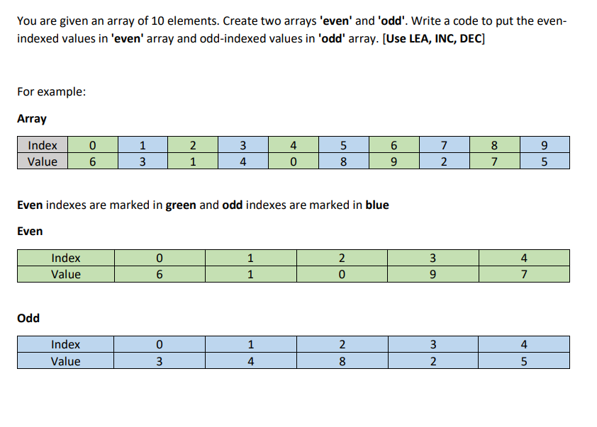 Solved You Are Given An Array Of 10 Elements Create Two