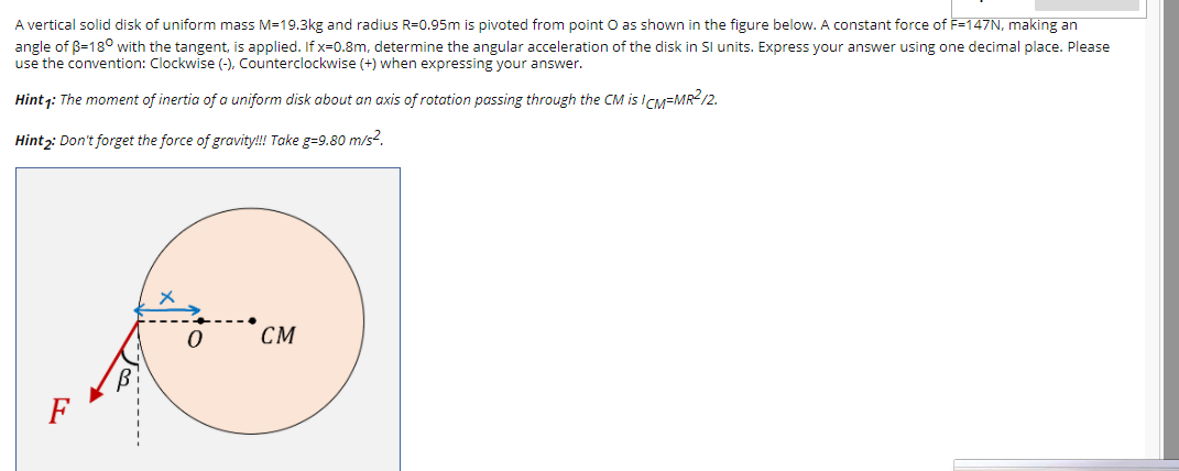 Solved A vertical solid disk of uniform mass M=19.3kg and | Chegg.com