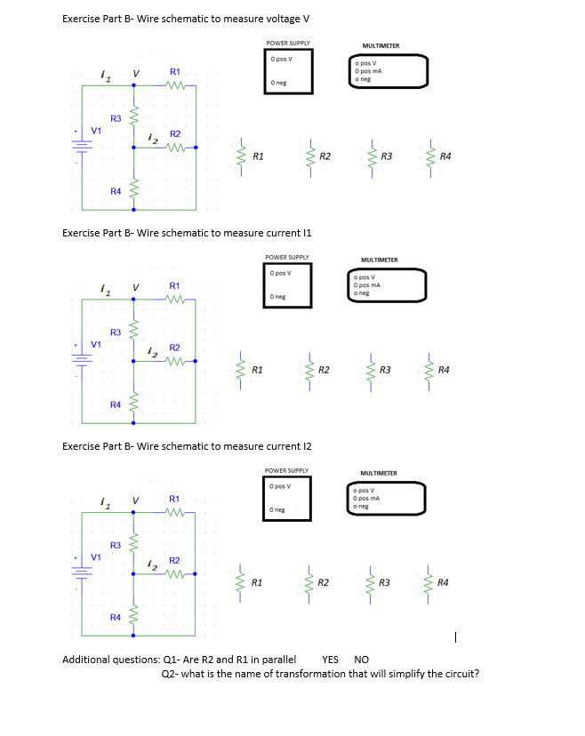 Solved Exercise Part B- Wire schematic to measure voltage V | Chegg.com