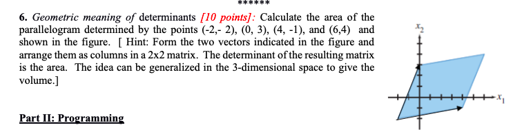 Solved 12 6. Geometric meaning of determinants [10 points]: | Chegg.com