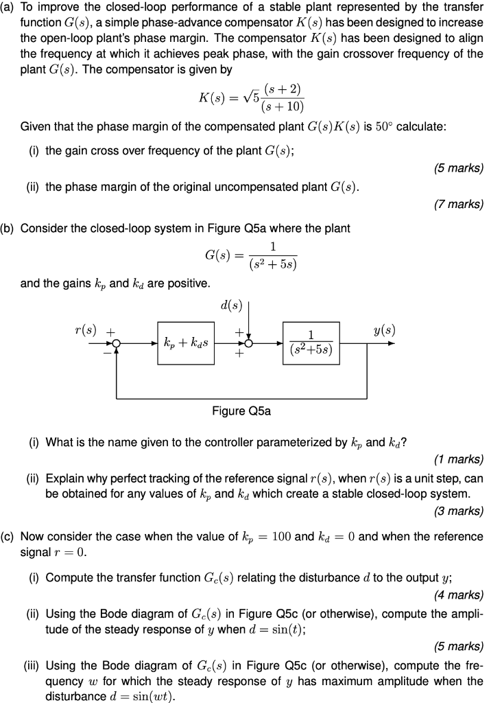 Solved (a) To improve the closed-loop performance of a | Chegg.com