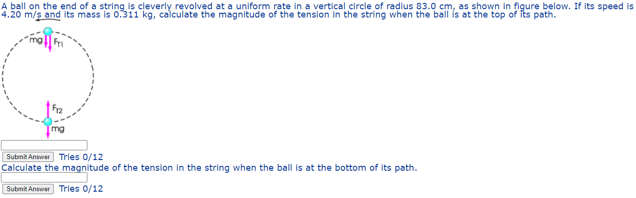 Solved A ball on the end of a string is cleverly revolved at | Chegg.com