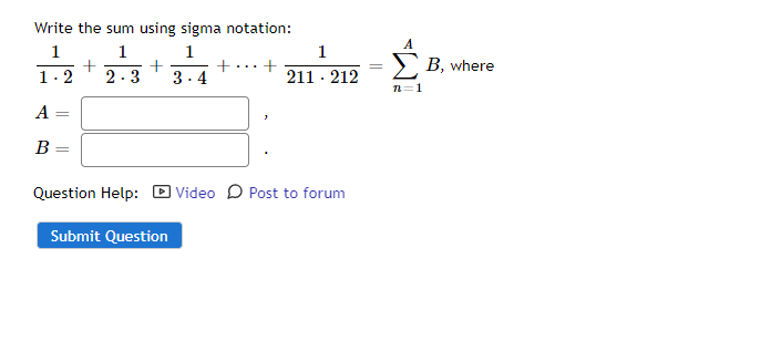 Solved Write the sum using sigma notation: 1 1 1 1 + + + + | Chegg.com