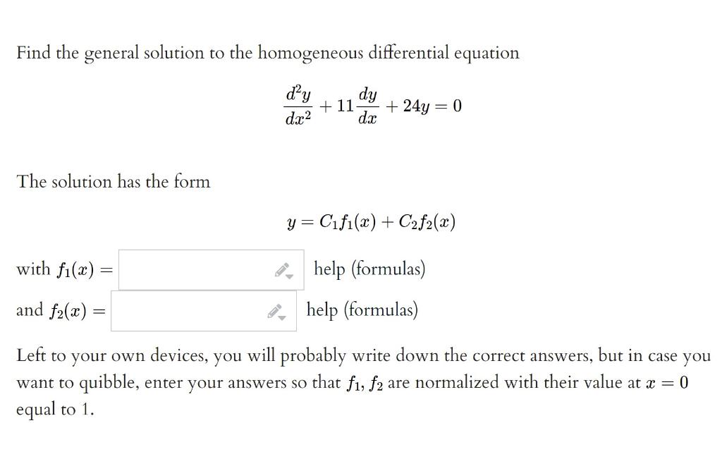 Solved Find the general solution to the homogeneous | Chegg.com