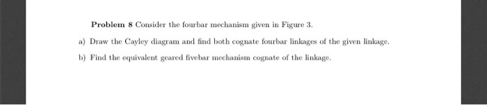 Solved Problem 8 Consider the fourbar mechanism given in | Chegg.com Solved Problem 8 Consider the fourbar mechanism given in | Chegg.com