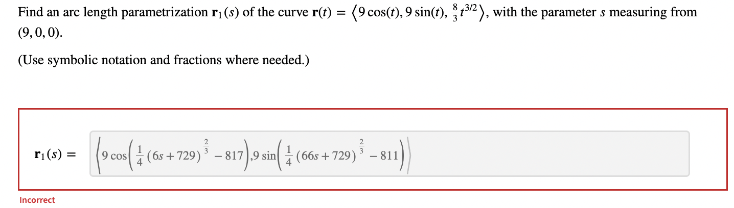Solved Find an arc length parametrization r1(s) ﻿of the | Chegg.com