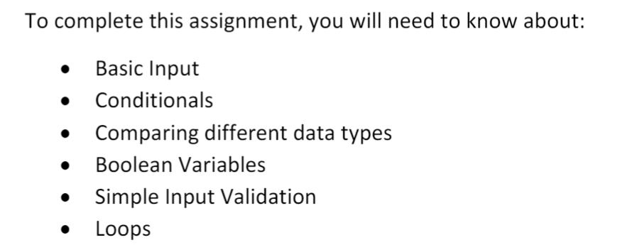 Solved To complete this assignment, you will need to know | Chegg.com