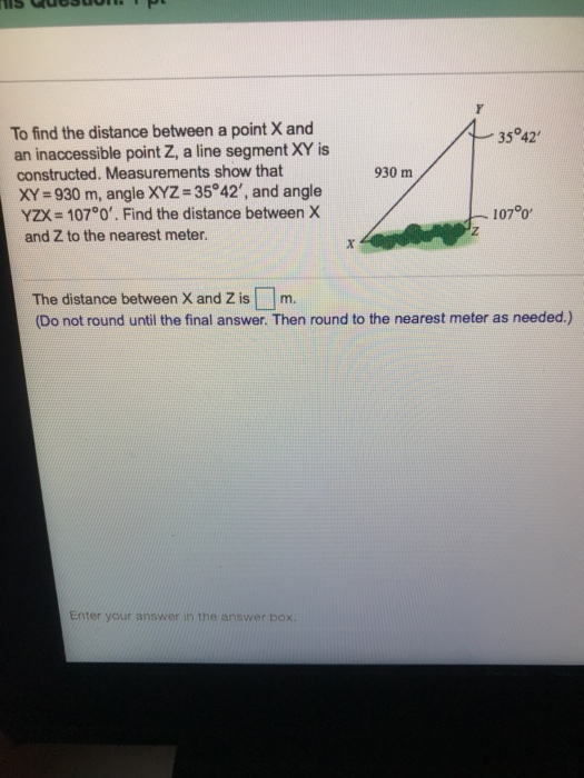 Solved To find the distance between a point X and 35042 an | Chegg.com