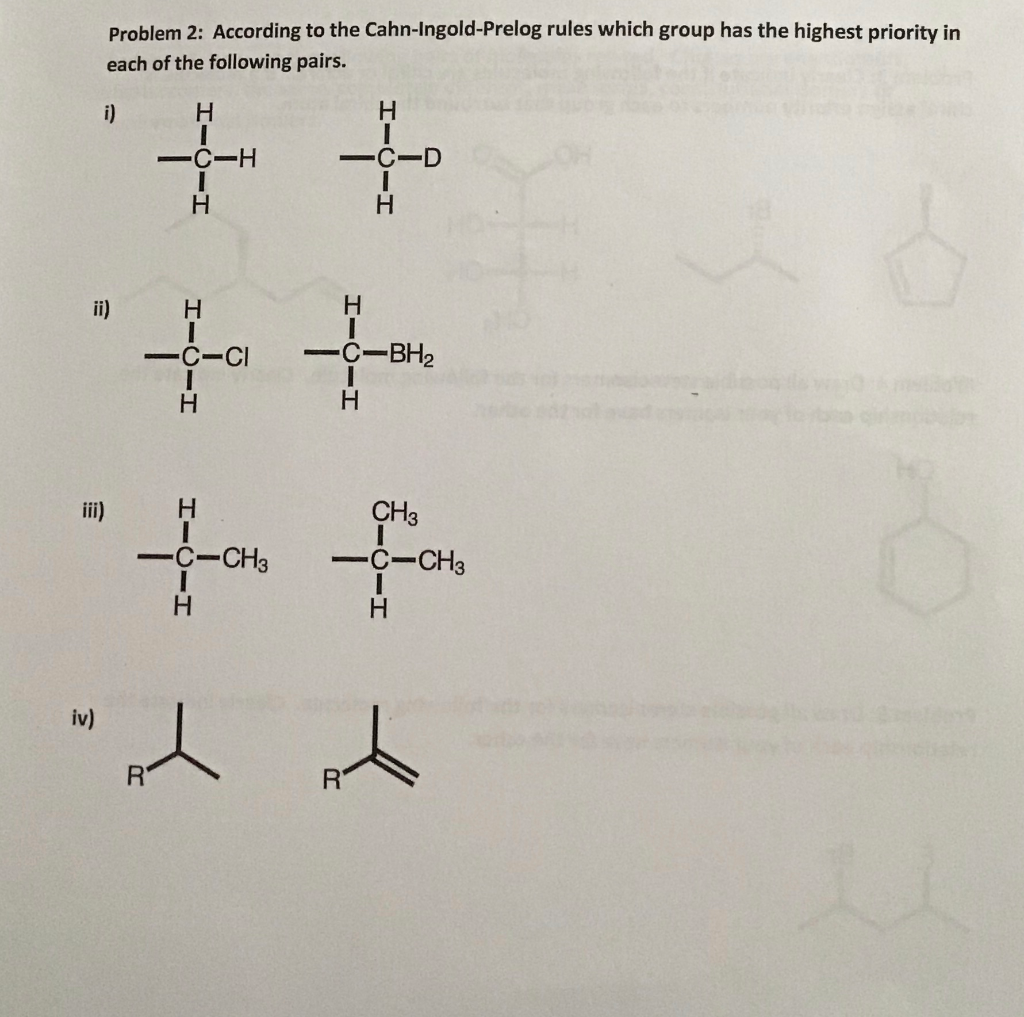 Solved Problem 2: According to the Cahn-Ingold-Prelog rules | Chegg.com