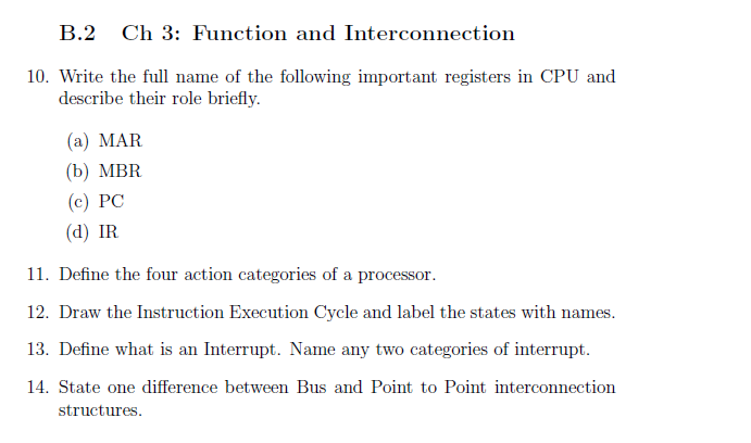 Solved B.2 Ch 3: Function and Interconnection 10. Write the | Chegg.com