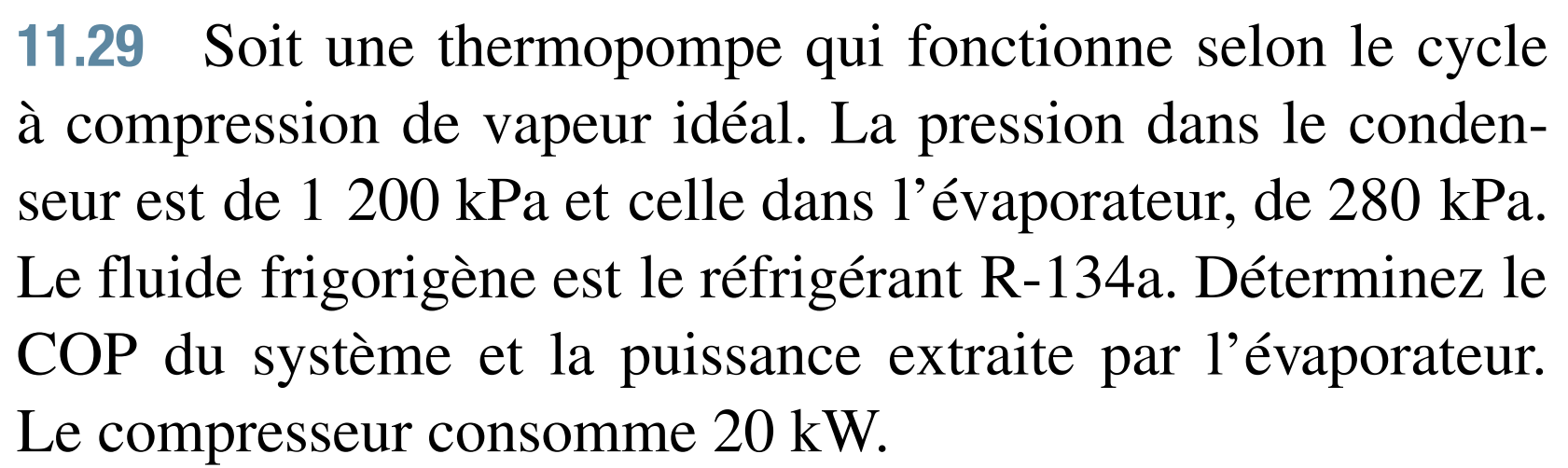 11.29 ﻿Soit une thermopompe qui fonctionne selon le | Chegg.com