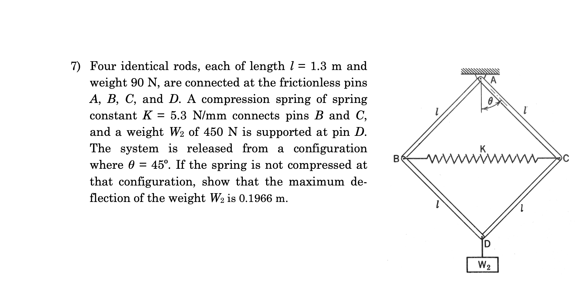 Solved Four identical rods, each of length l=1.3m ﻿and | Chegg.com
