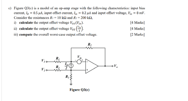 Solved c) Figure Q3(e) is a model of an up-ump stage with | Chegg.com