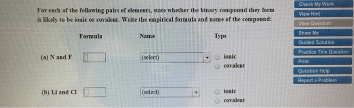 Solved For each of the following pairs of elements, state | Chegg.com