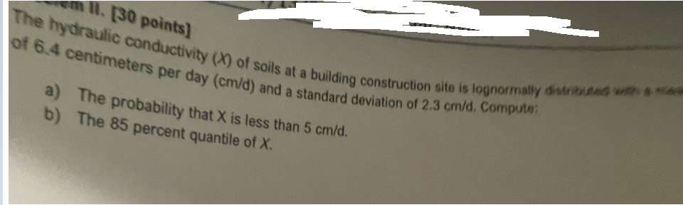 Solved of 6.4 centimeters per day (x) of soils at a building | Chegg.com
