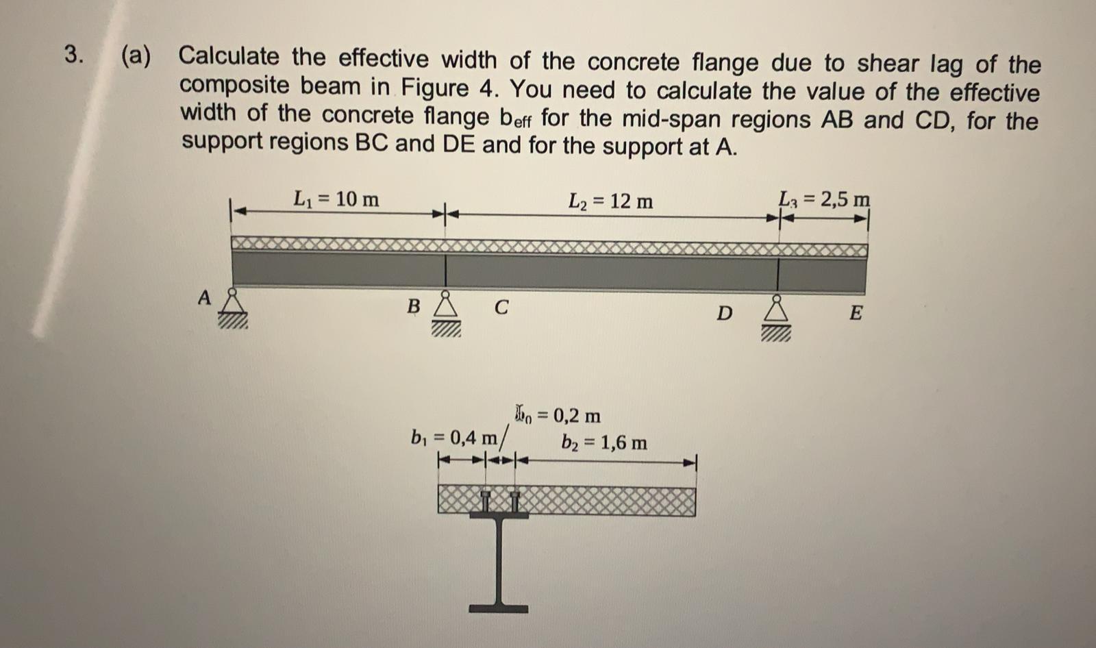 3. (a) Calculate the effective width of the concrete | Chegg.com