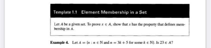 Solved Template 1.1 Element Membership in a Set Let A be a | Chegg.com