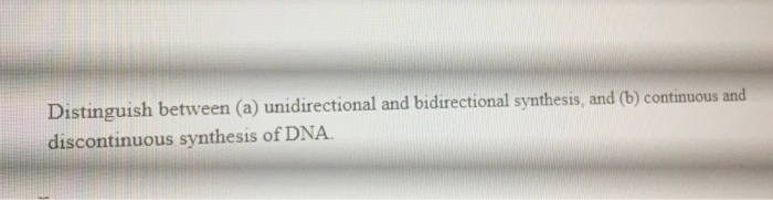 Solved Distinguish between (a) unidirectional and | Chegg.com