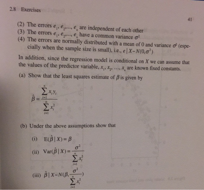 Solved Straight-line regression through the origin: In this | Chegg.com
