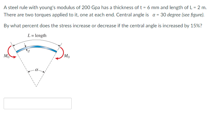 Solved A steel rule with young's modulus of 200 Gpa has a | Chegg.com