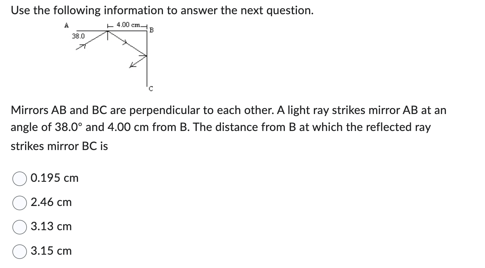 Solved Mirrors AB ﻿and BC ﻿are perpendicular to each other. | Chegg.com