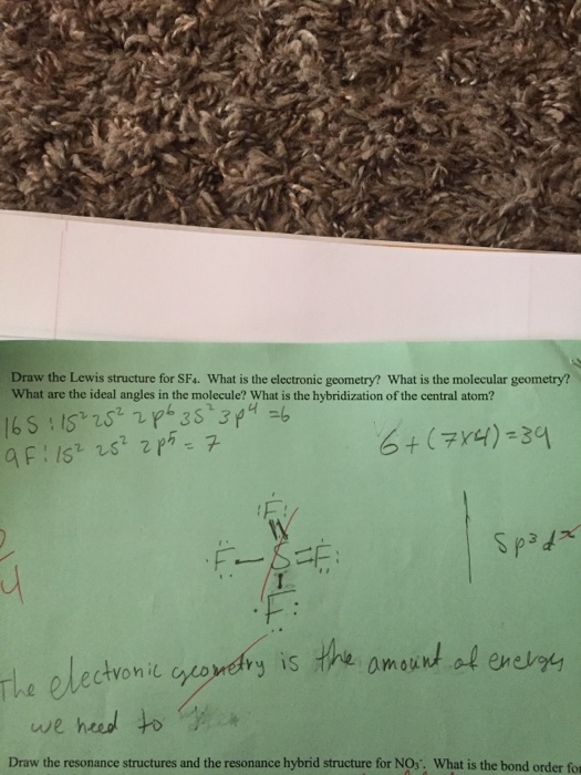 Solved Draw The Lewis Structure For Sf4 What Is The