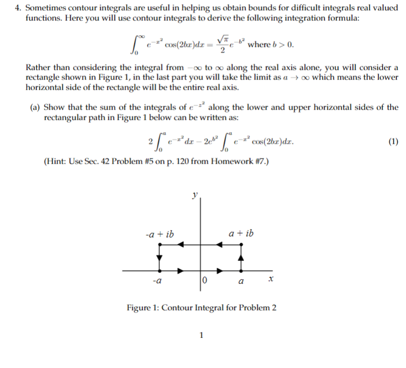 Solved [" 4. Sometimes contour integrals are useful in | Chegg.com