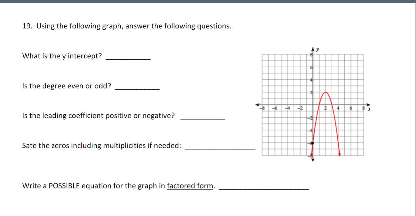Solved 19. Using the following graph, answer the following | Chegg.com