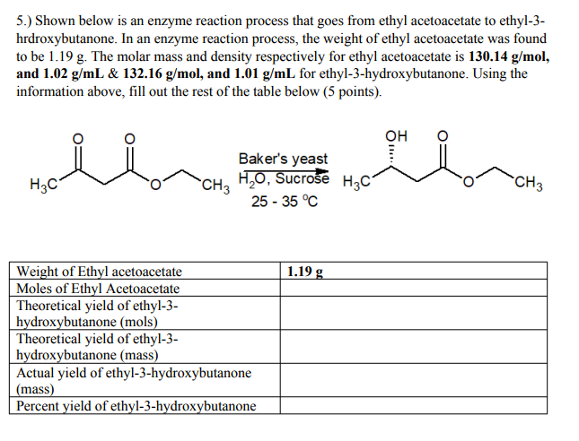 5.) Shown below is an enzyme reaction process that | Chegg.com