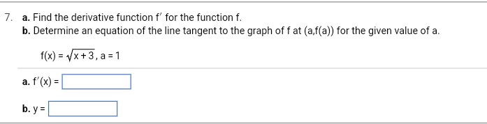 Solved a. Find the derivative function f′ for the function | Chegg.com