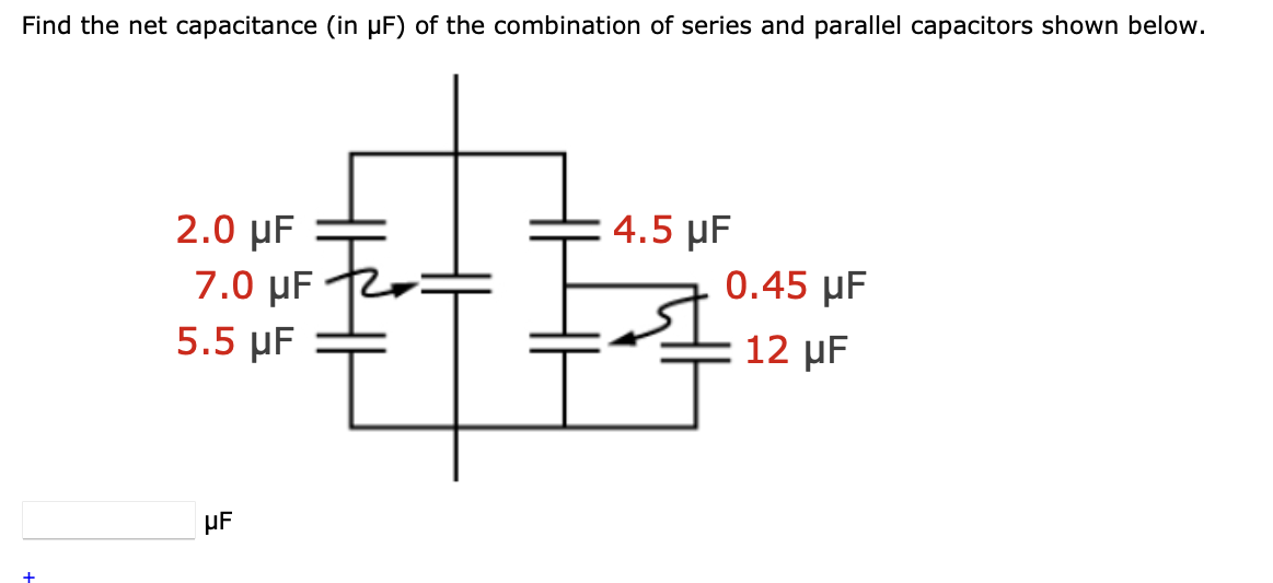 Solved Find the net capacitance (in μF ) of the combination | Chegg.com