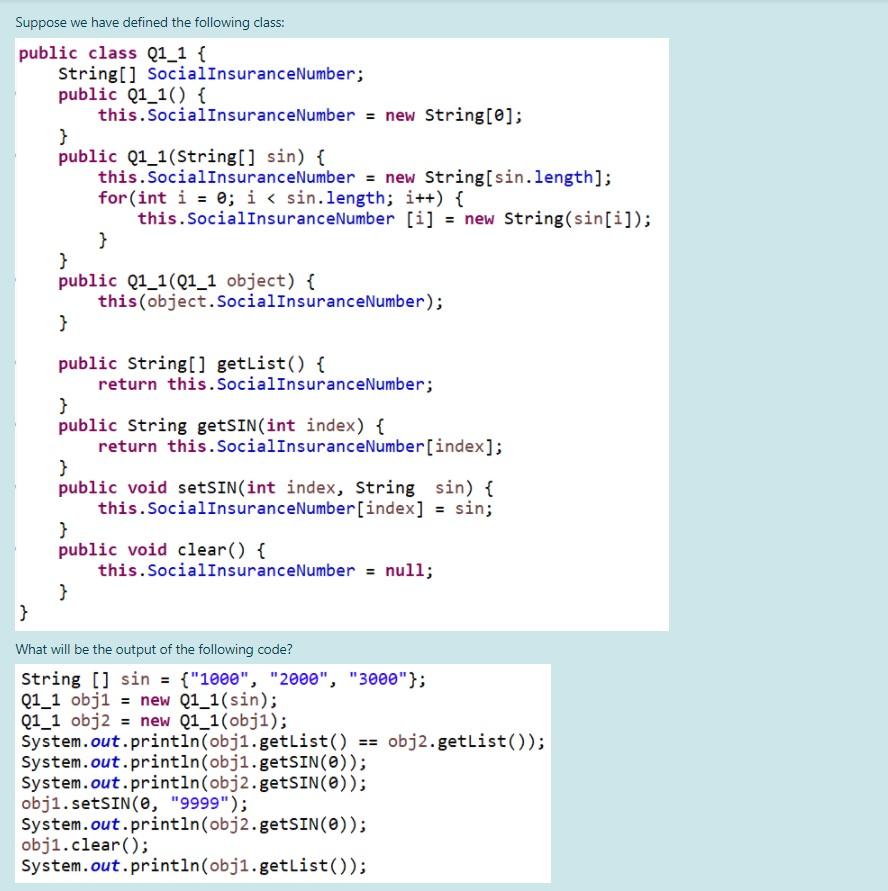 Solved Suppose we have defined the following class: public | Chegg.com