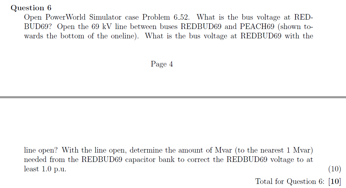 Question 6 Open Power World Simulator case Problem | Chegg.com