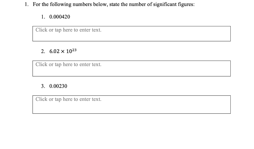 Solved 1. For the following numbers below, state the number | Chegg.com