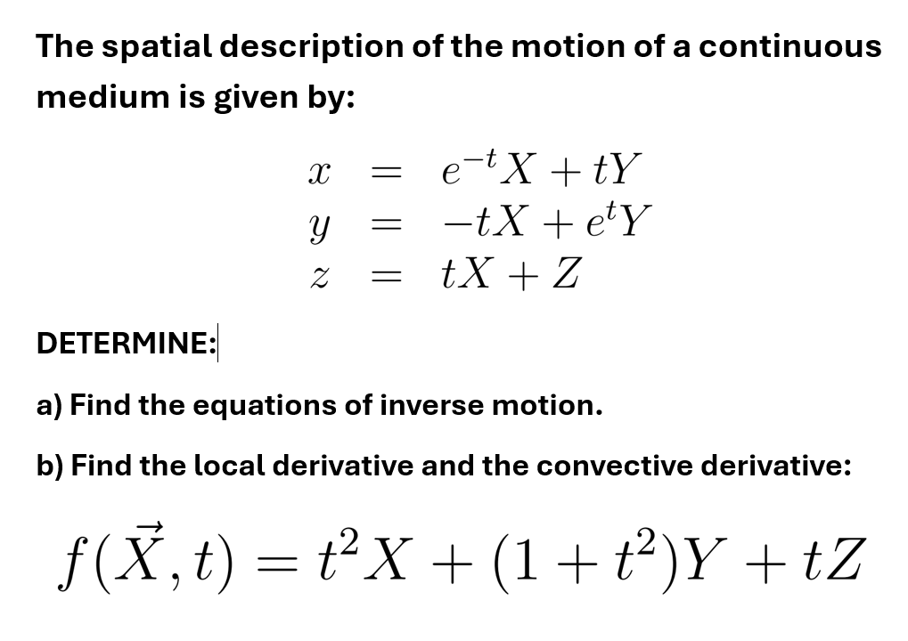 Solved The spatial description of ﻿the motion of ﻿a | Chegg.com