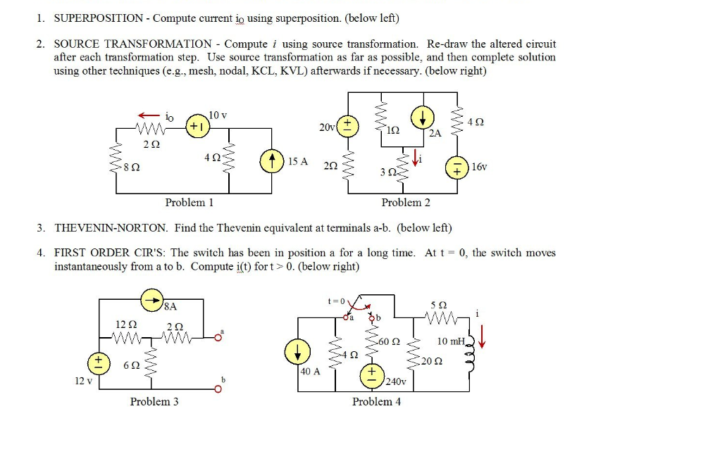 Solved 1. SUPERPOSITION - Compute current io using | Chegg.com