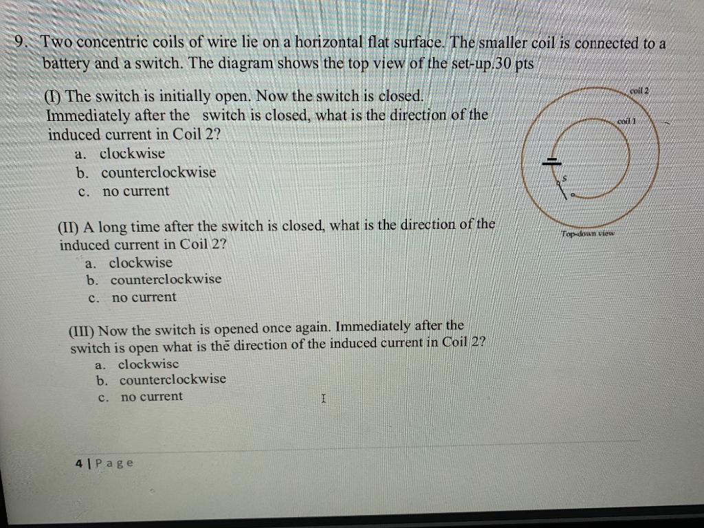 Solved coil 2 Two concentric coils of wire lie on a | Chegg.com