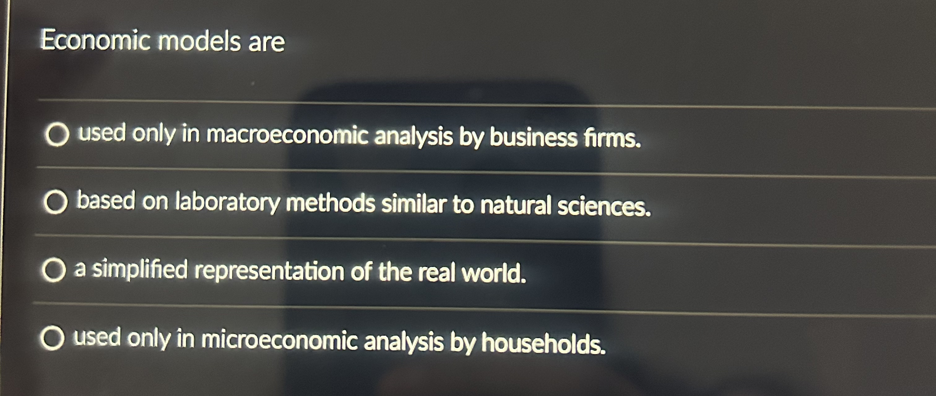 Solved Economic models areused only in macroeconomic | Chegg.com