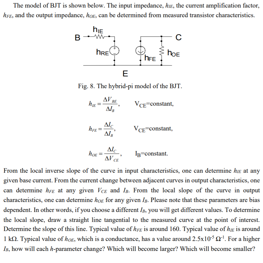 Solved The model of BJT is shown below. The input impedance, | Chegg.com