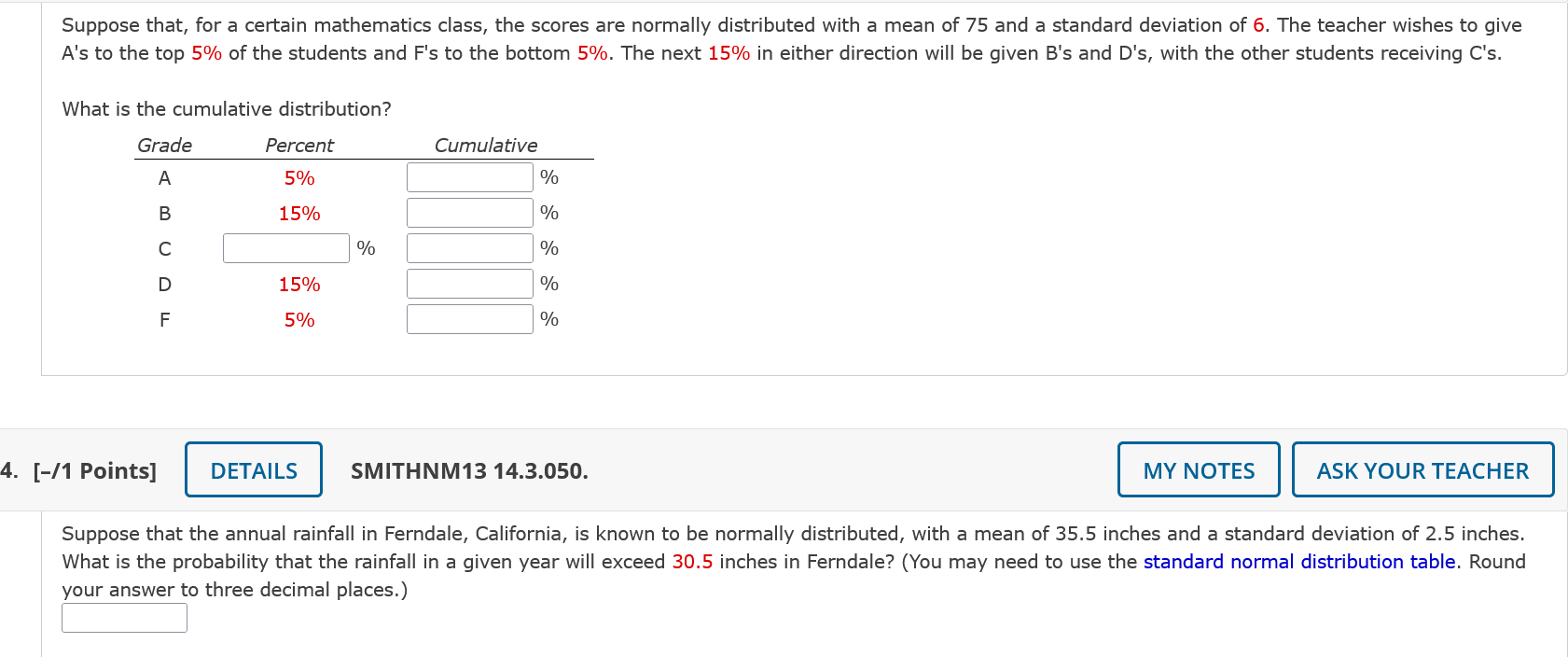 Solved Suppose that, for a certain mathematics class, the | Chegg.com